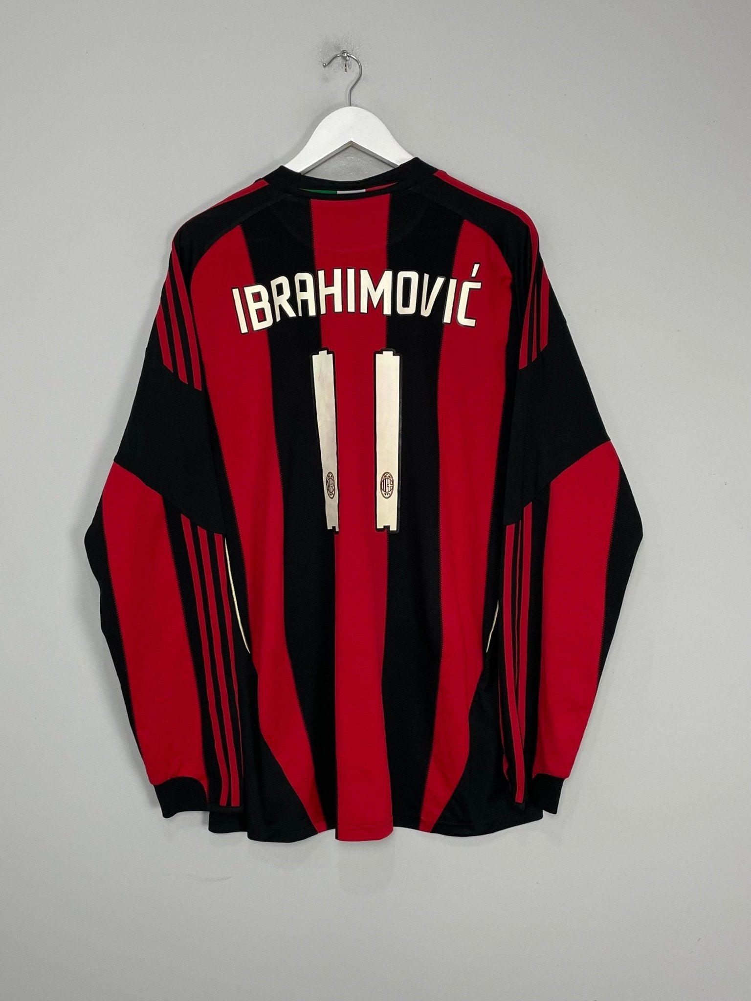 2010/11 AC MILAN IBRAHIMOVIC #11 L/S HOME SHIRT (XL) ADIDAS – Cult Kits