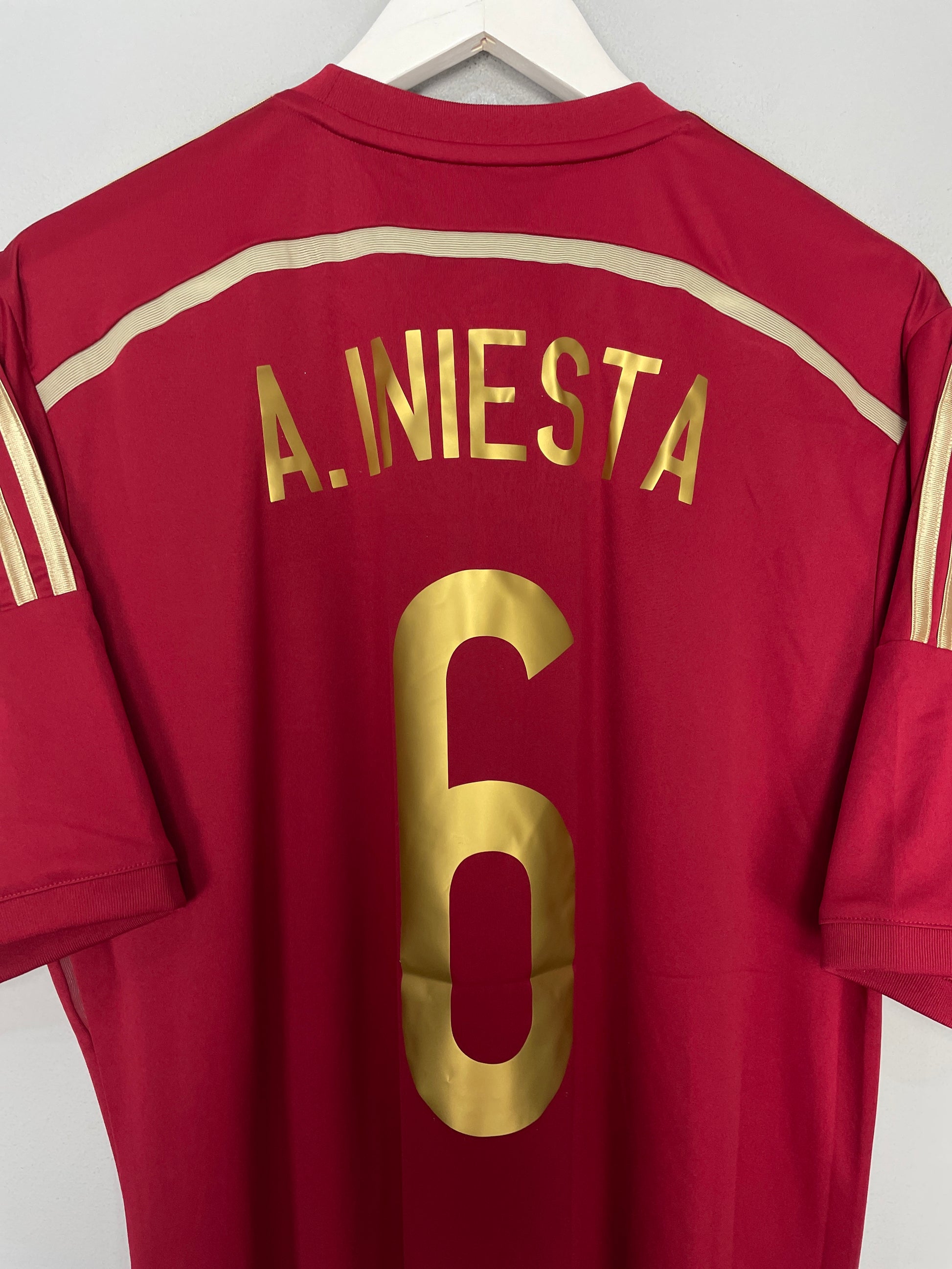 CULT KITS - 2013/15 SPAIN A.INIESTA #6 HOME SHIRT (XL) ADIDAS – Cult Kits