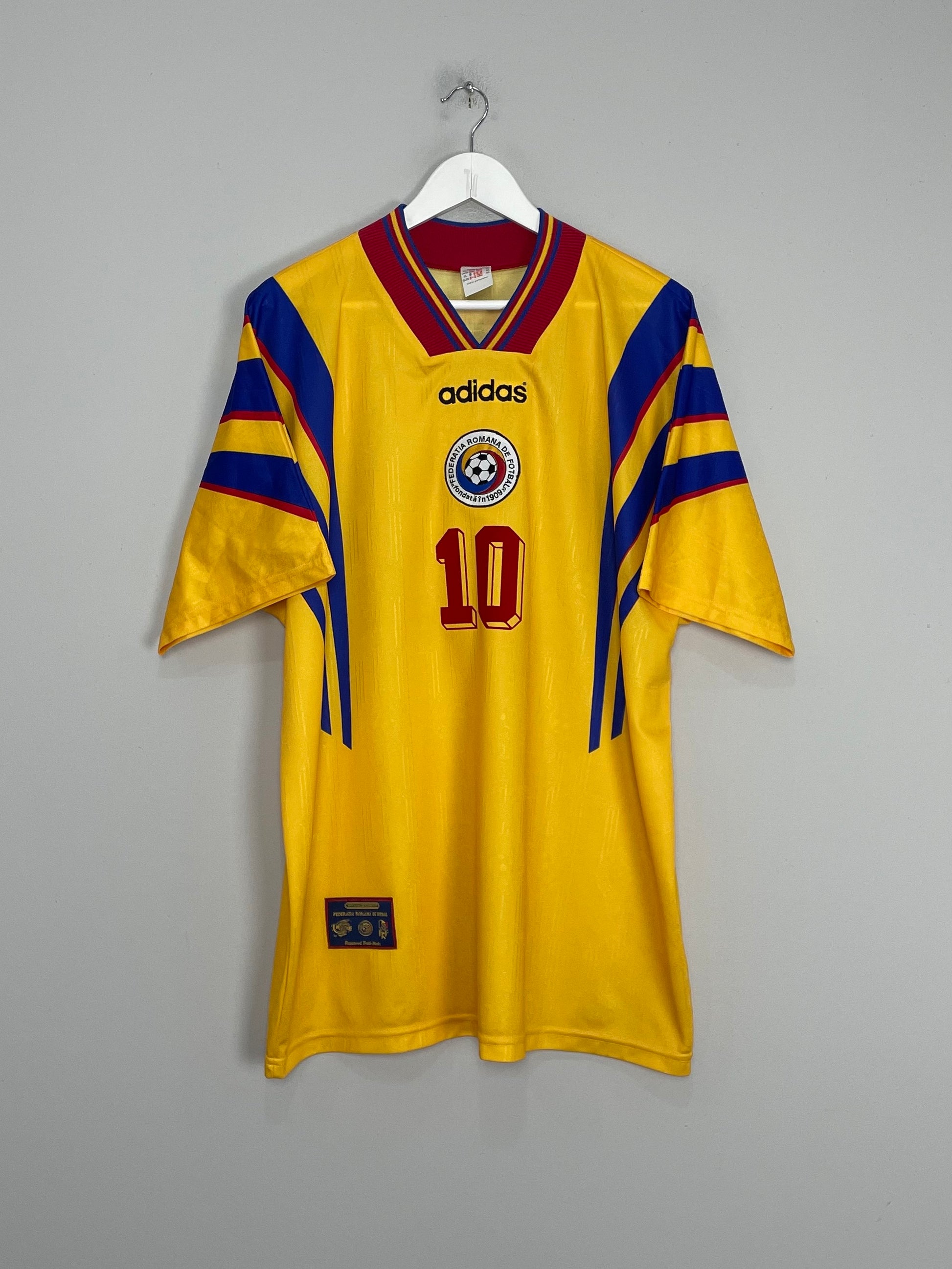 CULT KITS - 1996 ROMANIA HAGI #10 HOME SHIRT (XL) ADIDAS – Cult Kits
