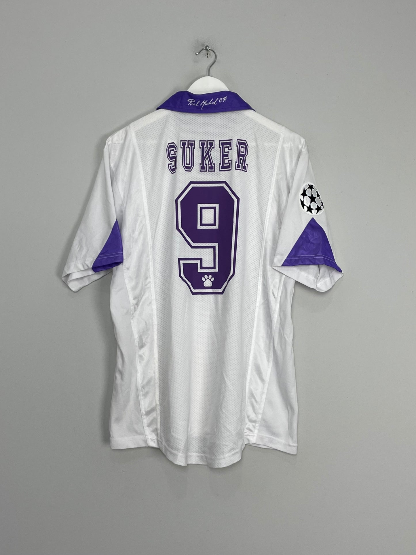 CULT KITS - 1997/98 REAL MADRID SUKER #9 C/L HOME SHIRT (L) KELME ...