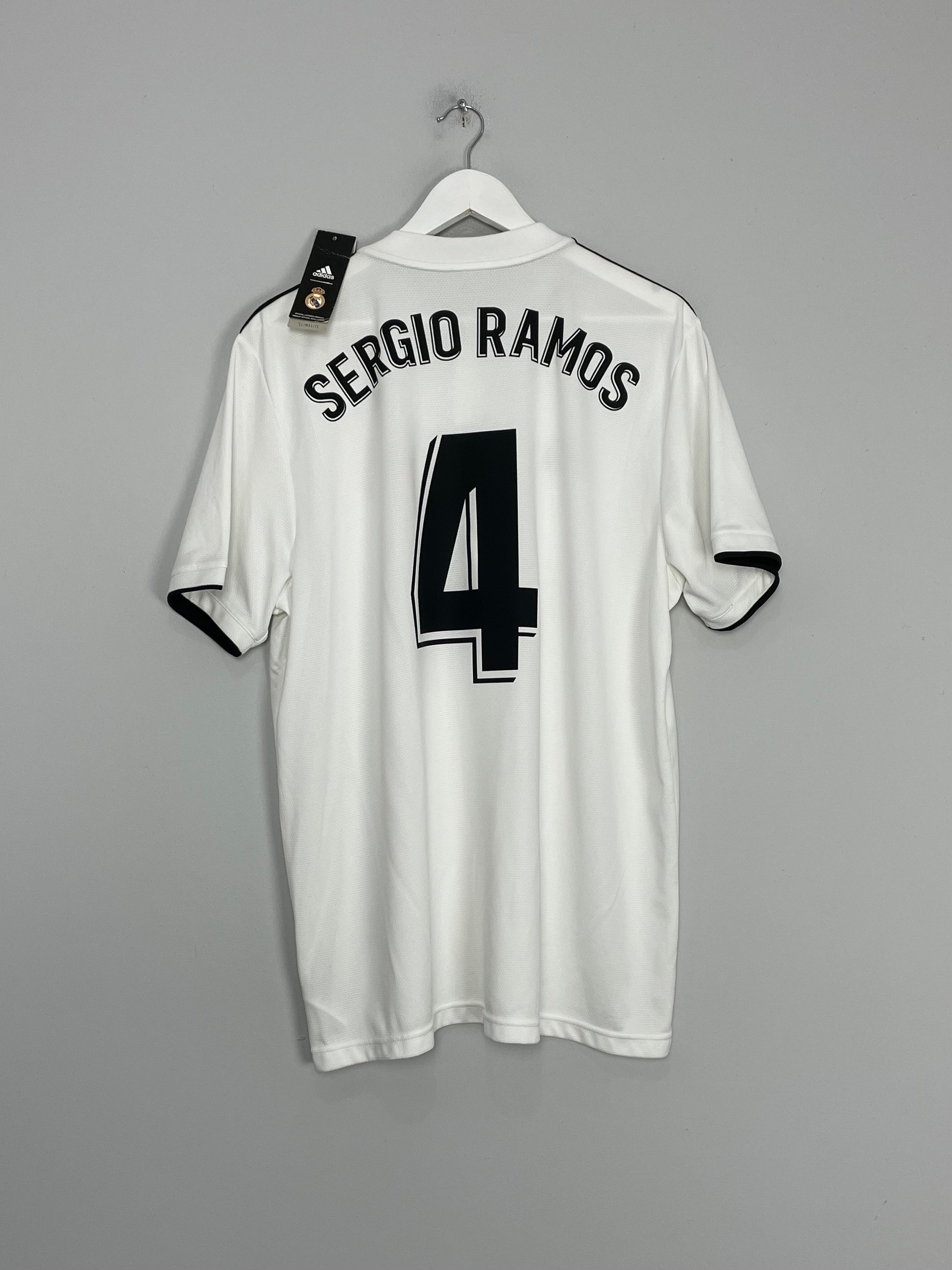 CULT KITS - 2018/19 REAL MADRID SERGIO RAMOS #4 *BNWT* HOME SHIRT (XL ...